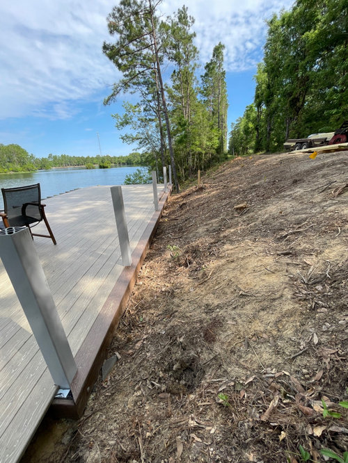 sloped bank at deck needs coverage