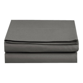 600TC Solid 100% Cotton and Stripe 1-Piece Flat Top Sheet, Expanded ...