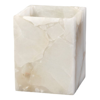 White Alabaster Savannah Square Hurricane - Contemporary ...