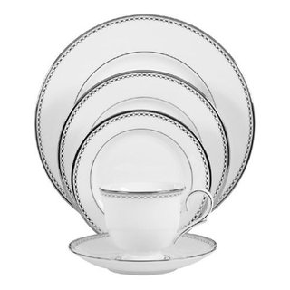 Lenox Pearl Platinum Bone China 5 Piece Dinnerware Set, Service For 1 ...