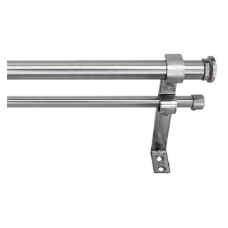 Versailles 1" Corona Double Rod Set, 72-144" Brushed Nickel ...