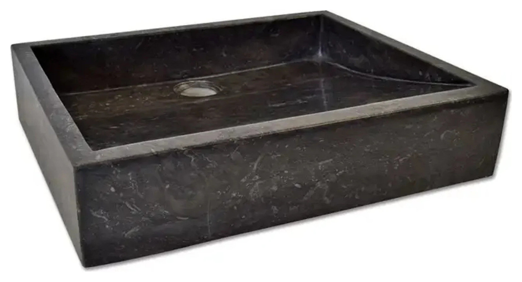 Black Marble Rectangular Sink, Natural Stone Sink (L) 18 (W)12 (H)6 ...