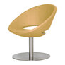 Crescent Round Lounge Chair, Stainless Steel Base, Black Ppm ...