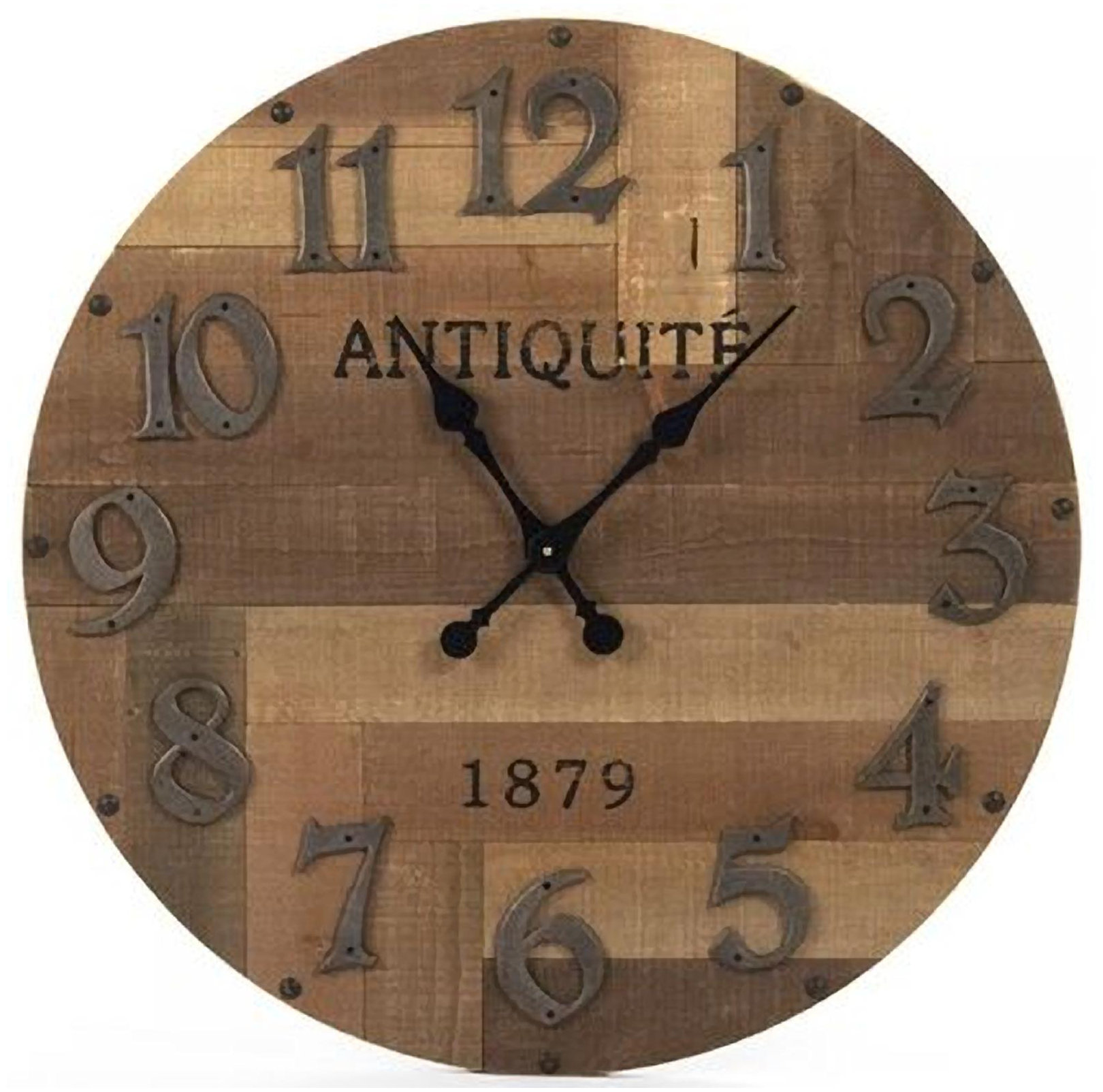 Elegant Darcy Wall Clock, Oyster Gray - Farmhouse - Wall Clocks - by ...