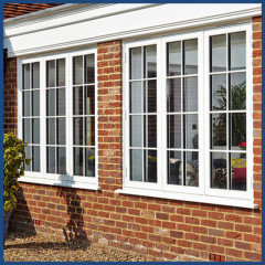 White Vinyl Windows with Brick