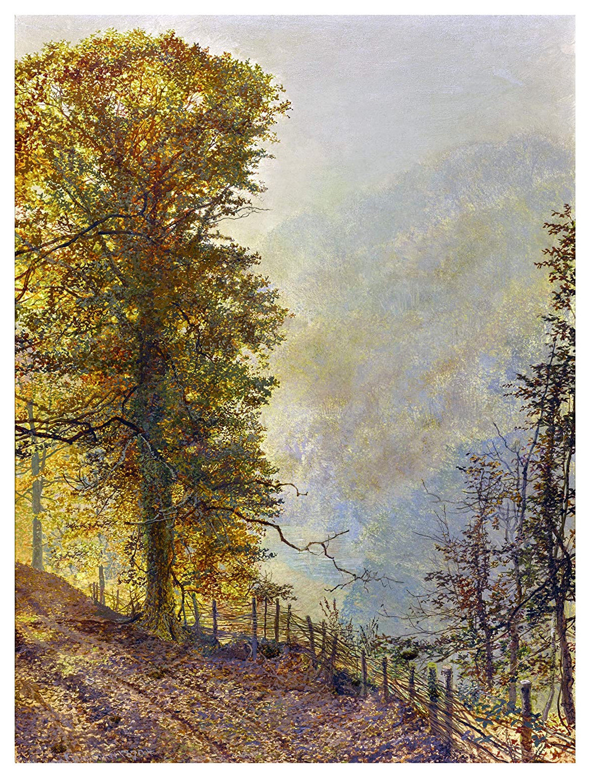 Tile Mural RIVERSIDE ROAD landscape autumn Backsplash, Ceramic Matte ...