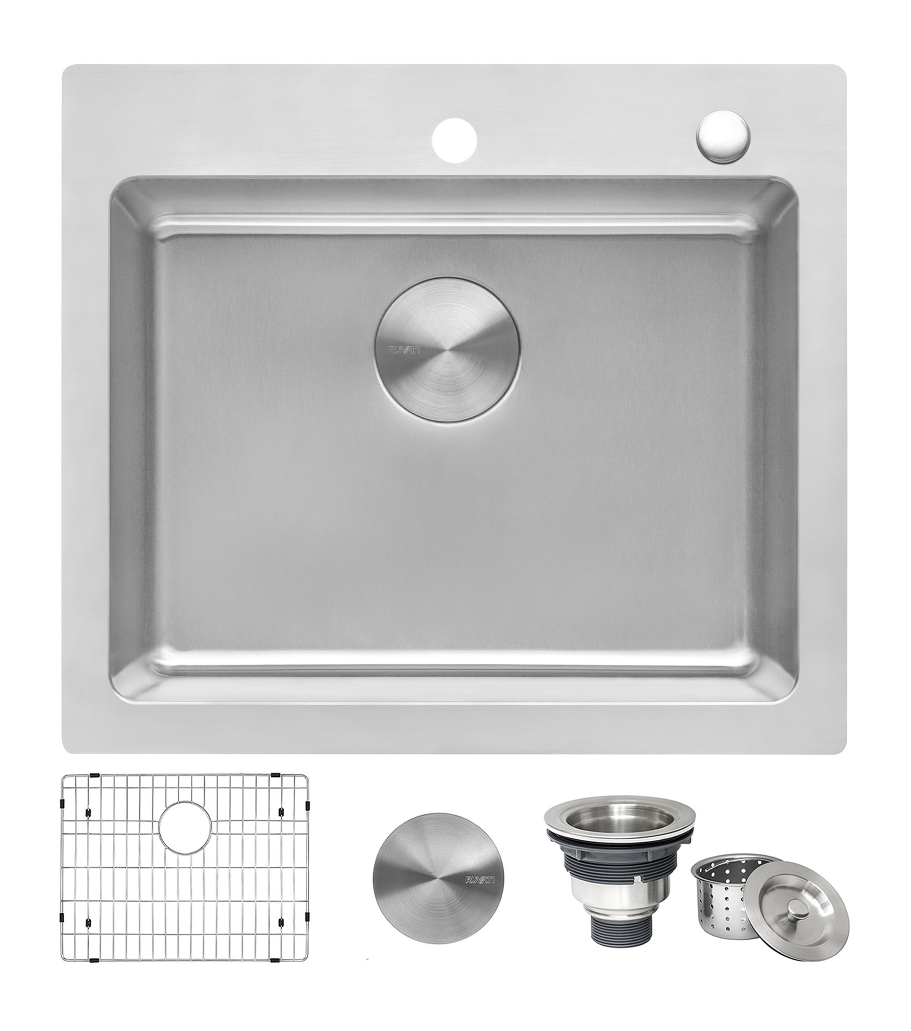 Ruvati RVM5923 Modena 23" Drop-In Single Basin Stainless Steel ...