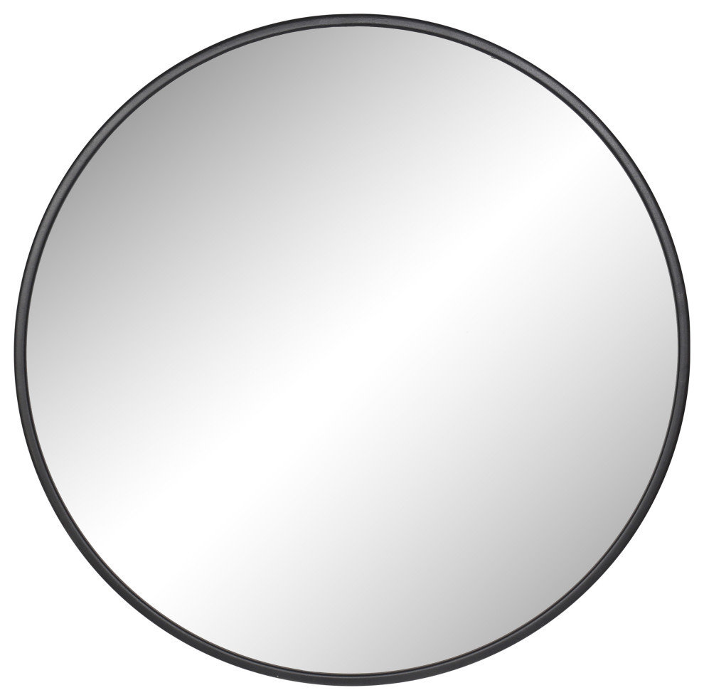 Metal 36" Round Mirror, Black - Transitional - Wall Mirrors - by ...