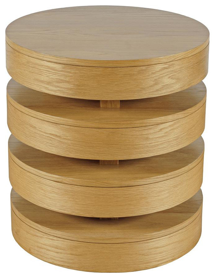 Brix Mid-Century Modern Floating Sculpture Layered Round End Table ...