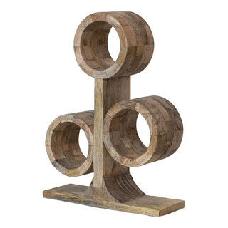 Mango Wood Circular Wine Rack, Natural - Rustic - Wine Racks - by Olive ...