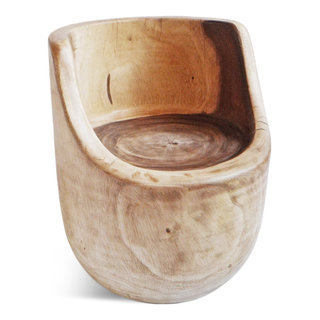 Monkey Pod Wood Scoop Seat - Rustic - Armchairs And Accent Chairs - by ...