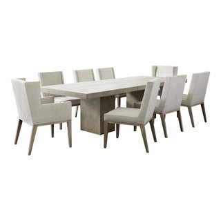 Bernhardt Linea 9-Piece Dining Set, Cerused Greige - Transitional ...