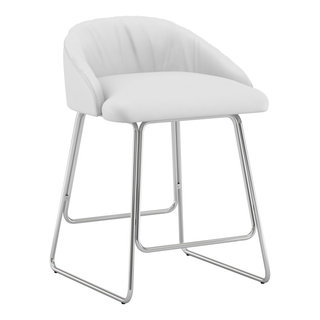 Hillsdale Boyle Curved Low Back Upholstered Metal Counter Height Stool ...