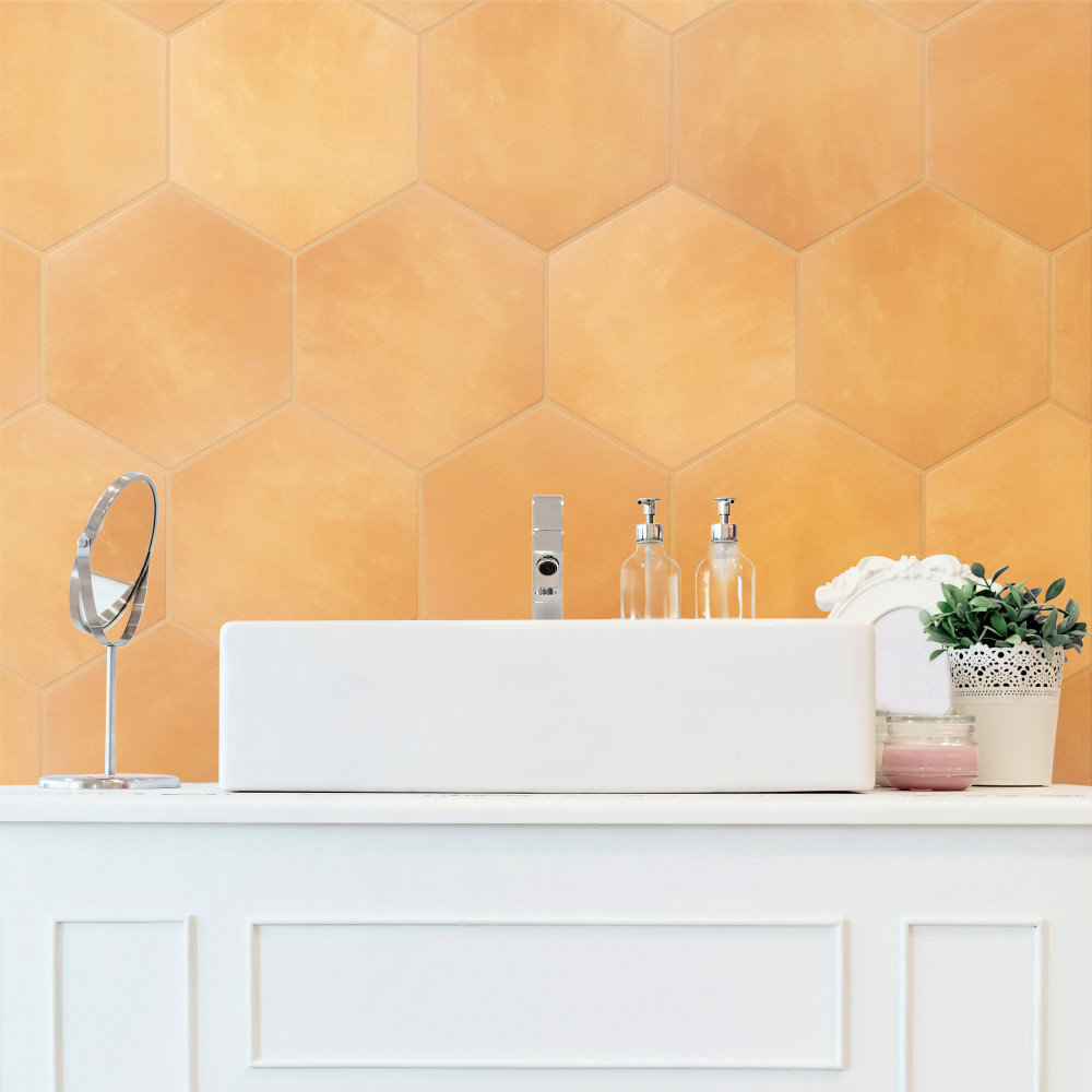 Horizon Hex Mostaza Porcelain Floor and Wall Tile Sample - Contemporary ...