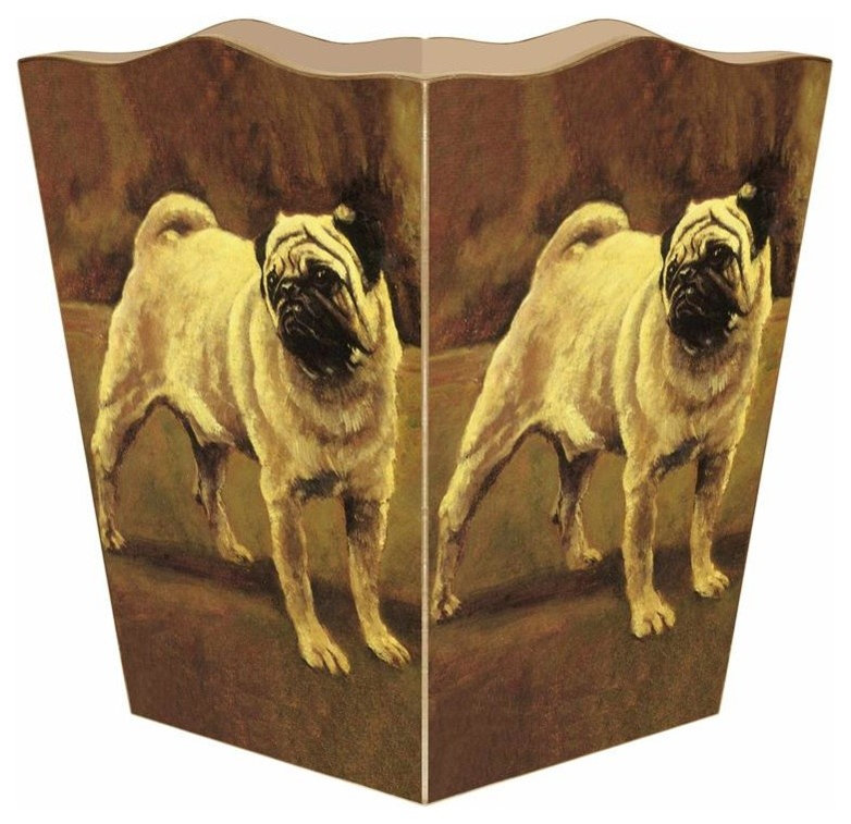 Pug Wastepaper Basket - Traditional - Wastebaskets - by Marye-Kelley ...