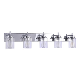 Reeves 5 Light Bathroom Vanity Light, Chrome - Transitional - Bathroom ...