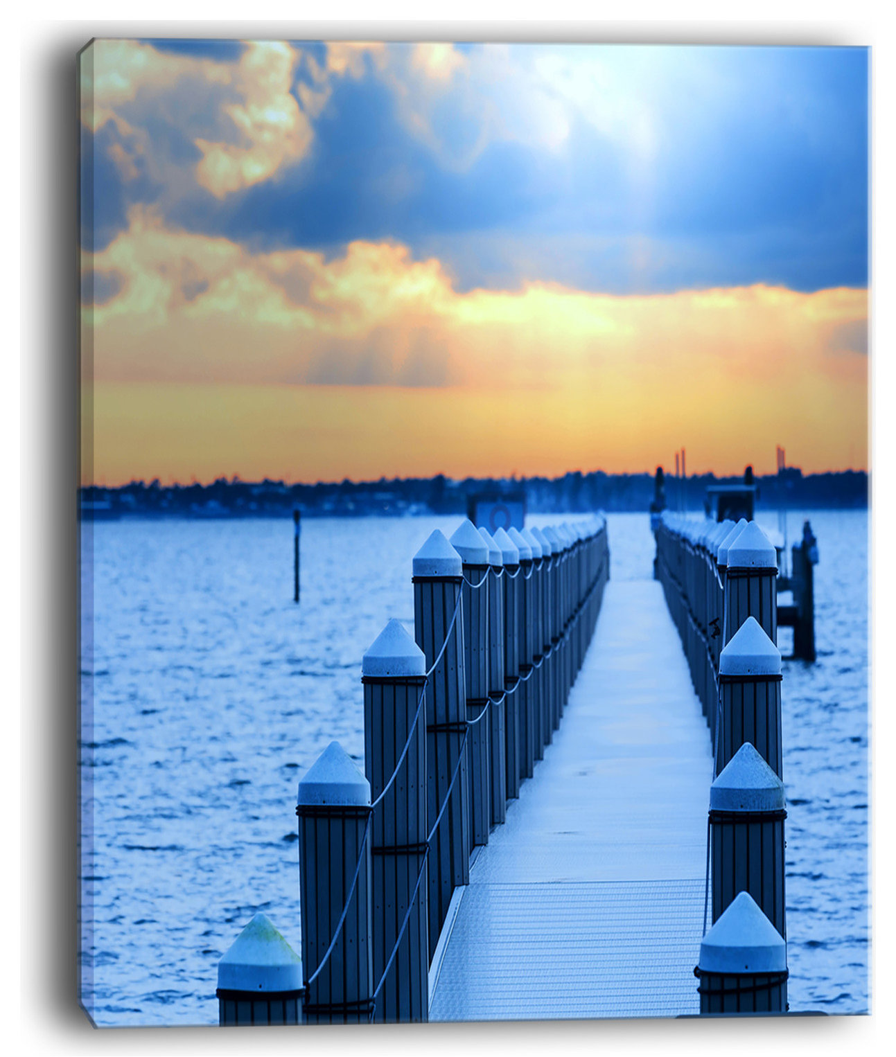 "Fantastic Blue Boardwalk and Seashore" Sea Bridge Wall Art, 30"x40 ...