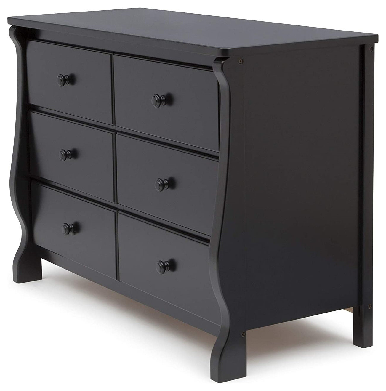 Contemporary Dresser, Unique Curved Side Panel and 6 Drawers ...