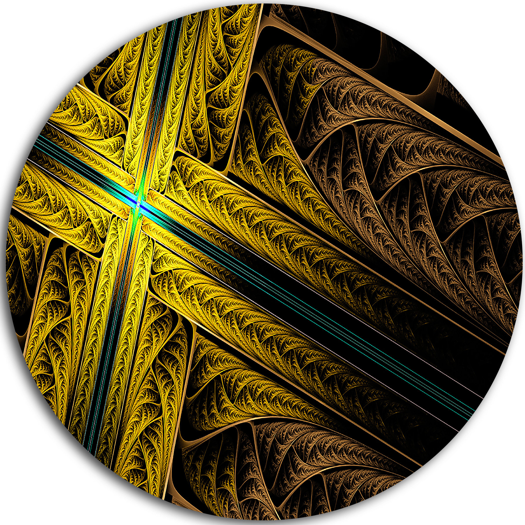 Intricate Multi-Colored Cross, Digital Art Disc Metal Artwork, Disc of ...