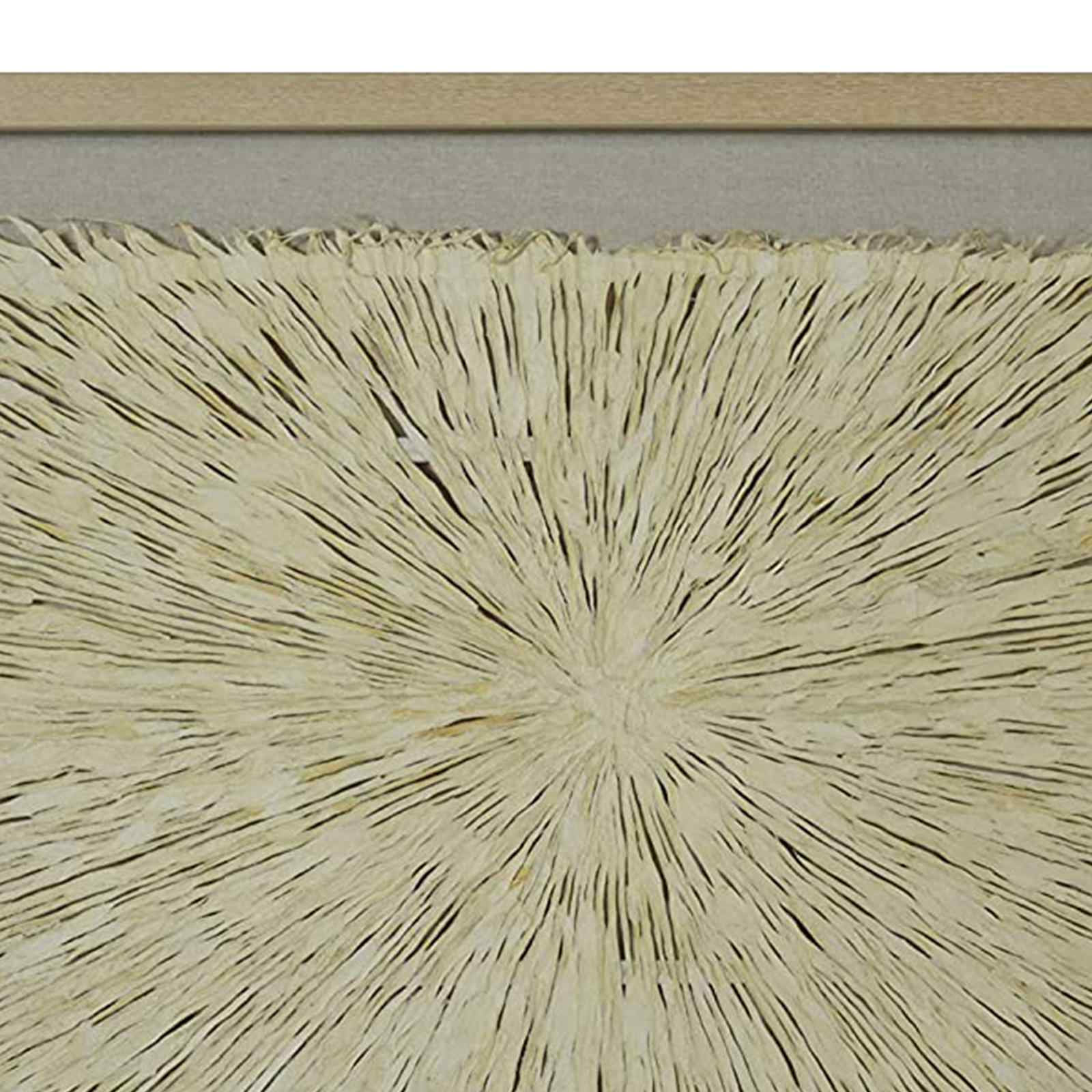 Rectangular Wooden Shadow Box with Fiber Accent Artwork, Brown and ...