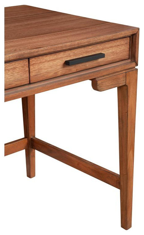 Origins by Alpine Nova Large Wood Desk in Honey Maple (Brown ...