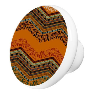 African Pattern Ceramic Cabinet Drawer Knob - Southwestern - Cabinet ...
