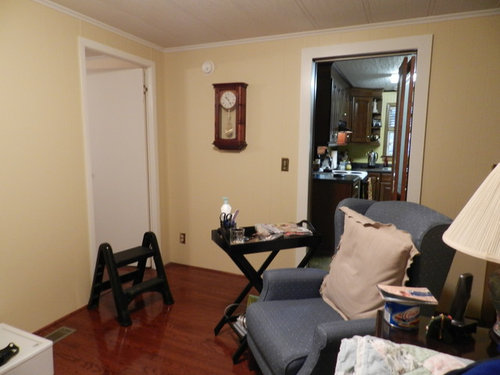 Small tv room off bedroom and kitchen