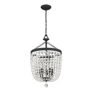 Crystorama 785-BF-CL-MWP, 5-Light Chandelier, Black Forged ...