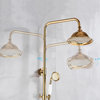 Luxury Gold Rainfall Bath Shower Faucet Set Tub Spout Mixer Tap - Transitional - Showerheads And ...