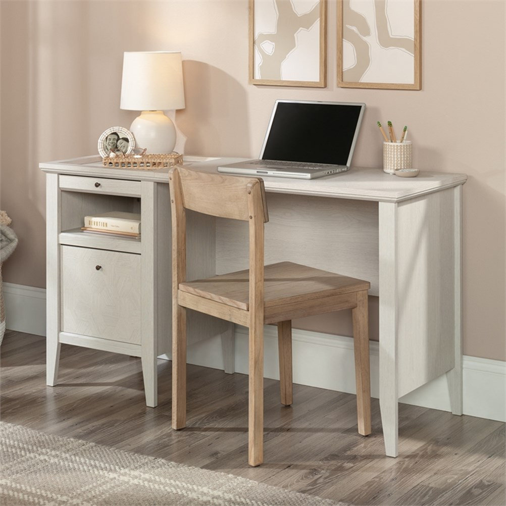Sauder Larkin Ledge Engineered Wood Desk in Glacier Oak Finish ...
