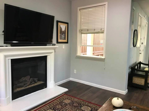 What to put next to fireplace, under window!