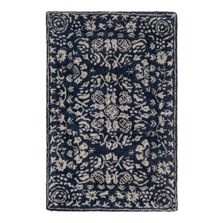 Surya Smithsonian SMI-2112 3'x12' Rug, Dark Blue/Light Gray ...