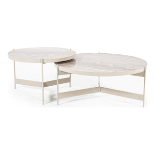 White Modern Coffee Table Set of 2, By-Boo Sib - Contemporary - Coffee ...