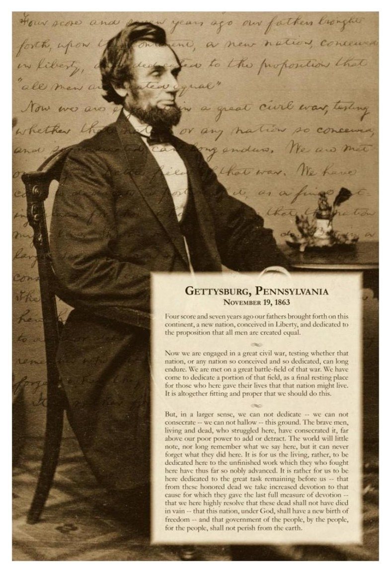 "Abraham Lincoln - Gettysburg Address" Digital Paper Print by BG.Studio ...