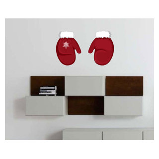 Christmas Mittens Vinyl Wall Decal ChristmasMittensUScolor002, 6 in ...