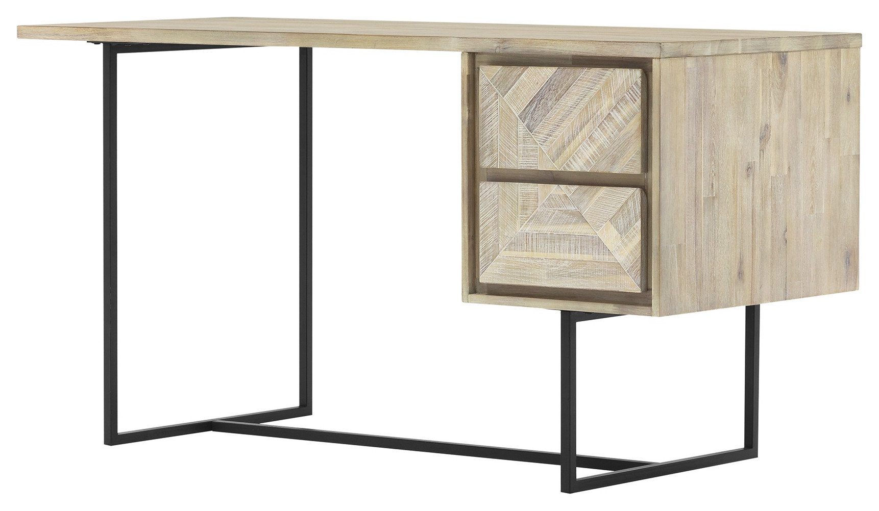 Peridot 2 Drawer Desk, Natural Acacia Wood - Industrial - Desks And ...