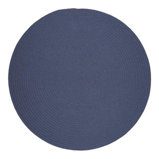 Solid Wool Rug, Sailor Blue, 6' Round, 6' Round - Contemporary - Area ...