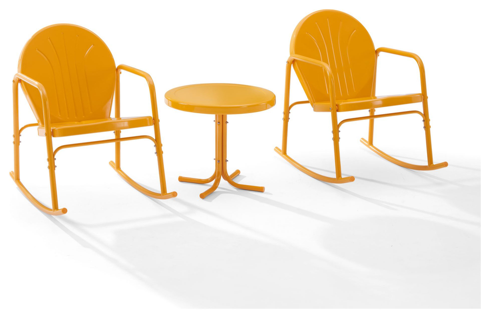 Griffith 3Pc Outdoor Metal Rocking Chair Set - Contemporary - Outdoor ...