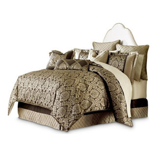 Michael Amini Imperial 9-Piece Queen Comforter Set in Bronze ...