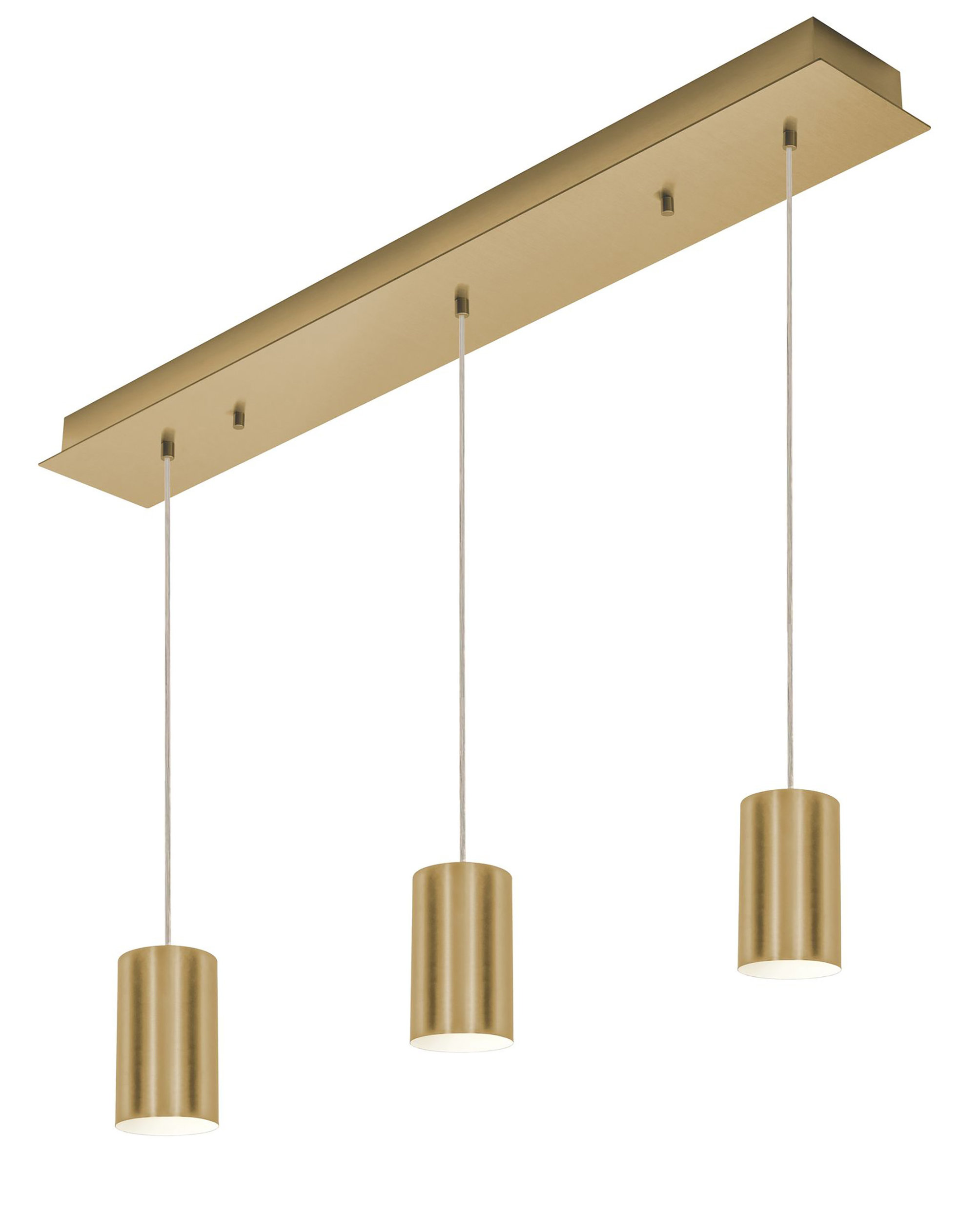Tyke 3 Light Island Light, Satin Brass - Modern - Kitchen Island ...