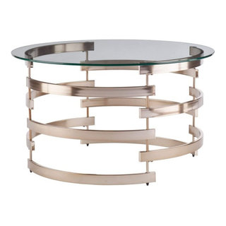 Champagne Cocktail Table with Cylindrical Interlocking Base and Glass ...
