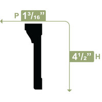 4 1/2"H x 1 1/4"P x 96"L Back Band Casing Moulding, PVC, 4 1/2"H x 1 1/ ...