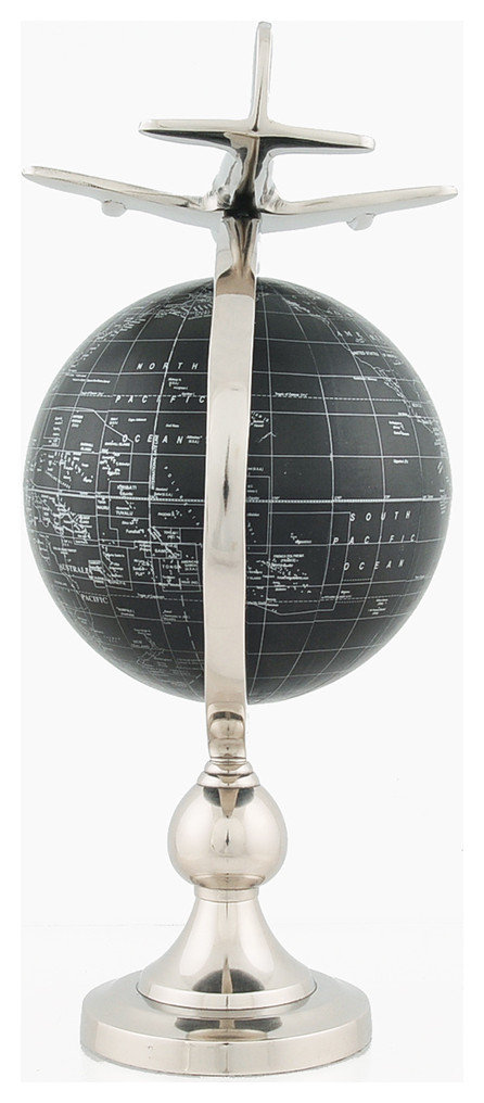 Airplane On Globe With Brass Stand - Contemporary - World Globes - by ...