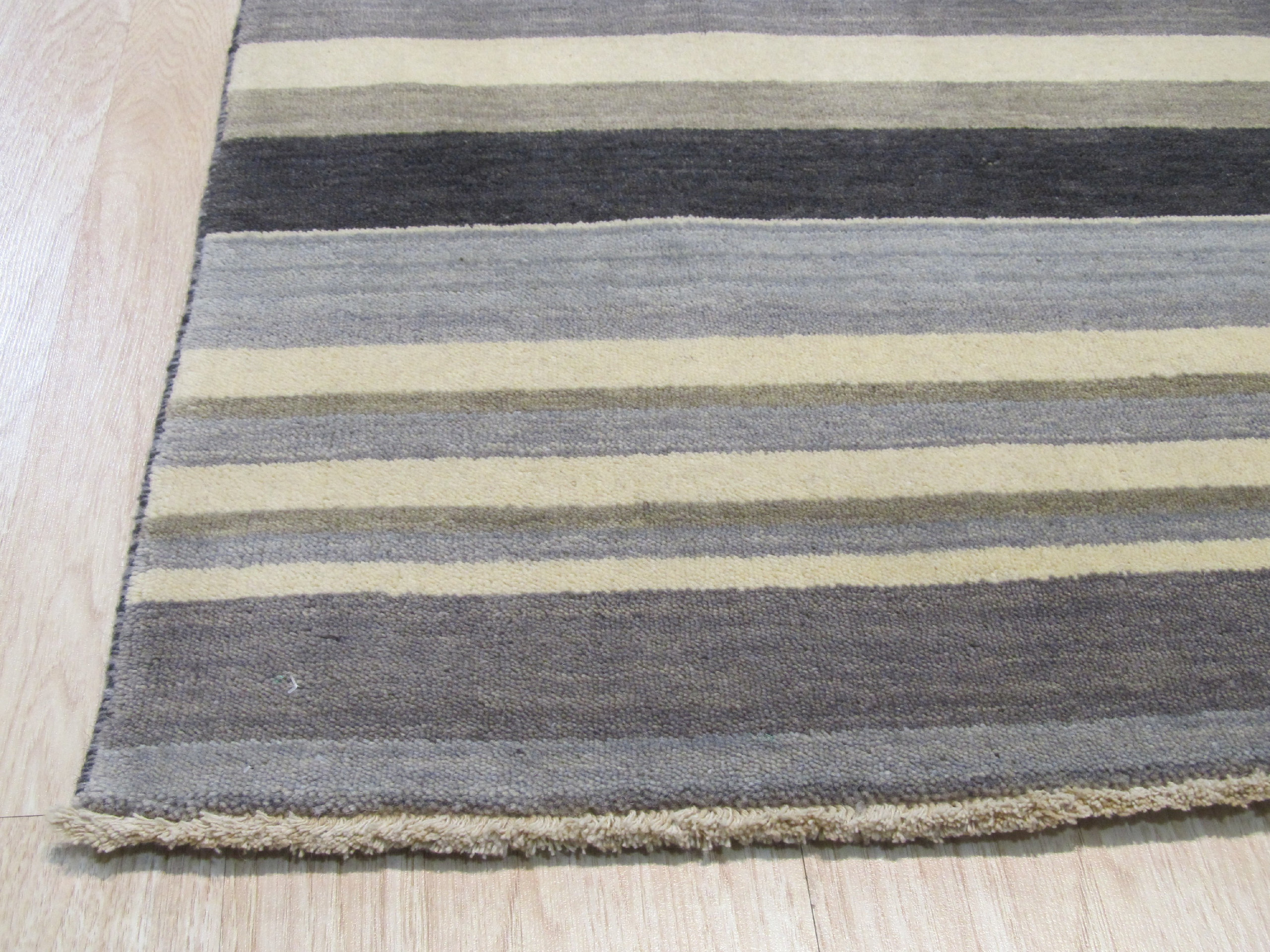 Gray/blue Striped Handmade Wool Rug, 5'x8' - Contemporary - Area Rugs ...