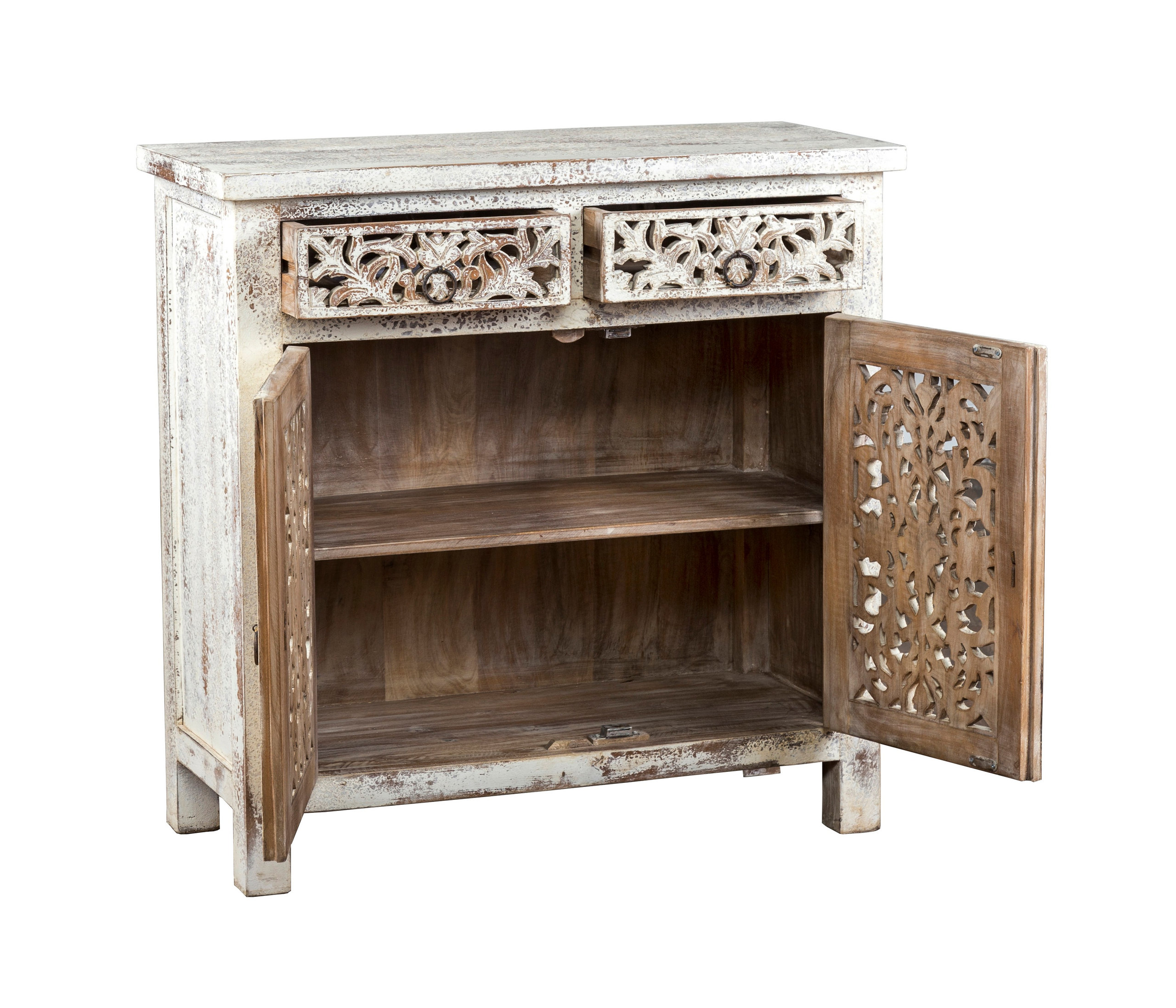 Benzara BM226359 2 Door & 2 Drawer Hand Carved Wood Frame Buffet ...