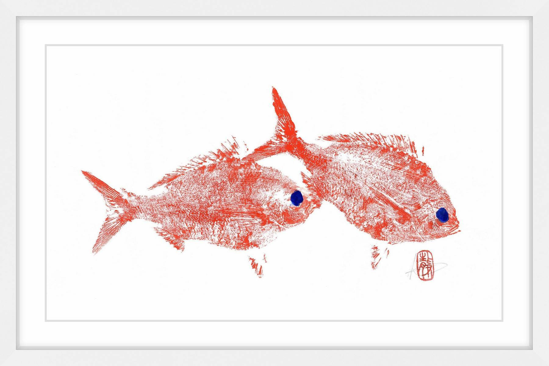 "Red Bream" Framed Painting Print, 30"x20" - Asian - Prints And Posters ...