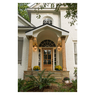 Timber portico with gable room and arched interior ceiling ...
