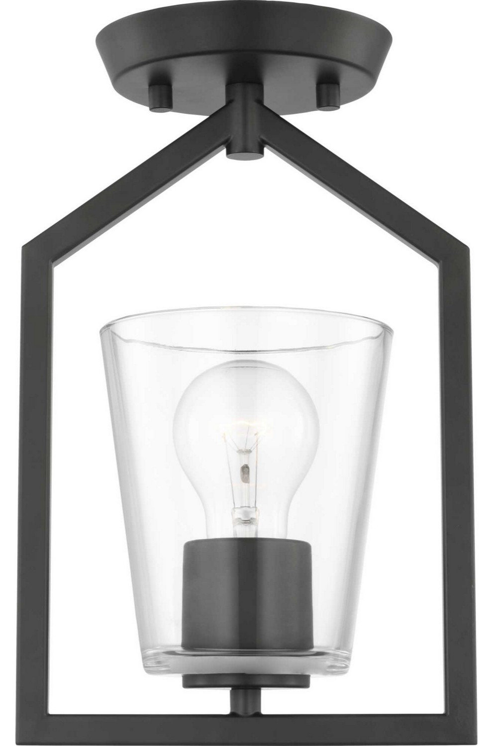 Vertex 1-Light Semi Flush Mount, Matte Black - Transitional - Flush ...