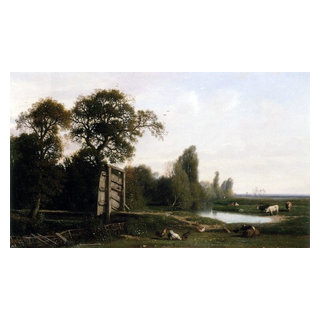 Nicolas Louis Cabat At The Watering Hole Wall Decal, 18x27 - Farmhouse ...