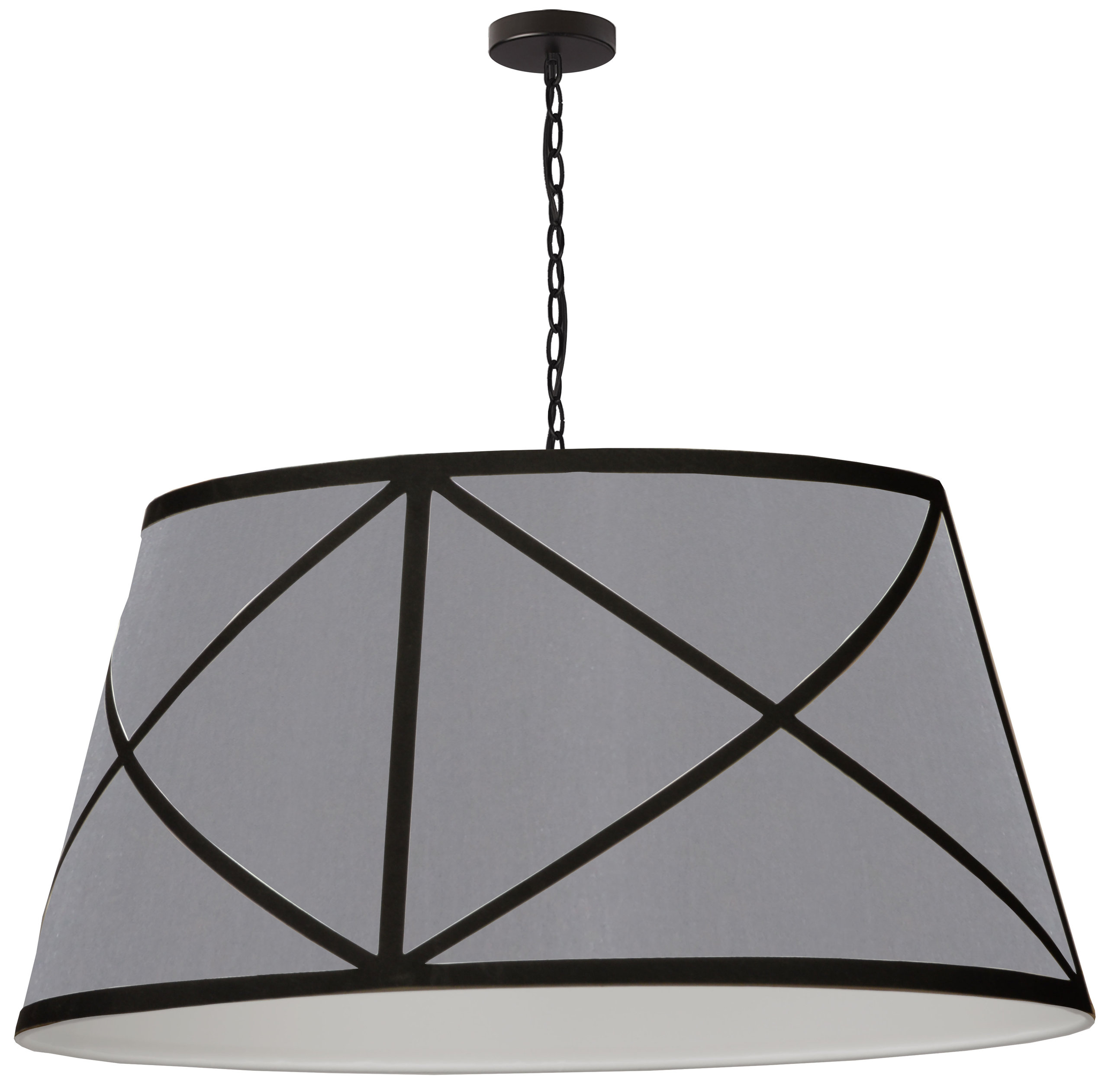 Gray & Black Transitional Pendant With Matte Black Metal - Transitional ...